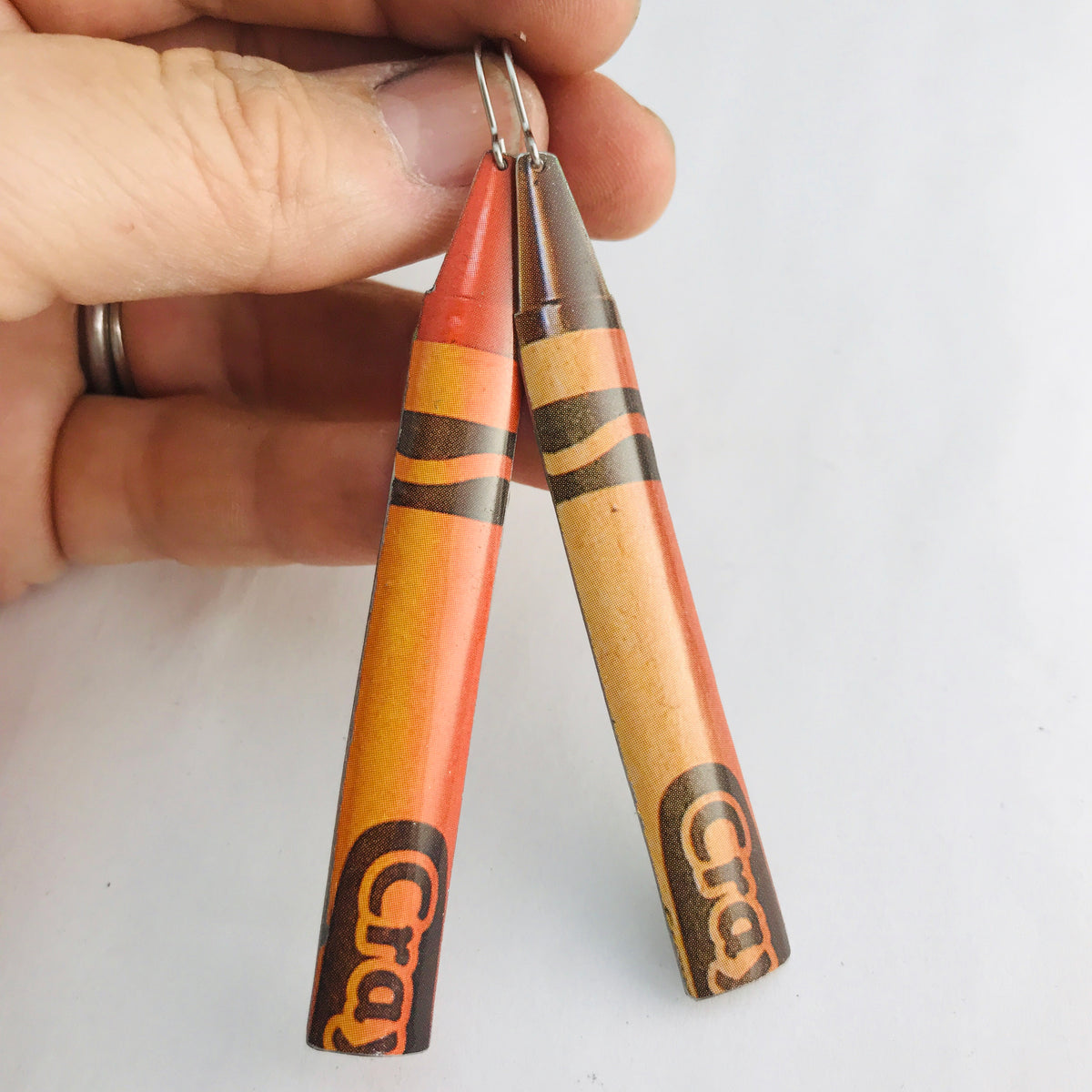 Crayola Crayons Zero Waste Tin Earrings – adaptive reuse jewelry